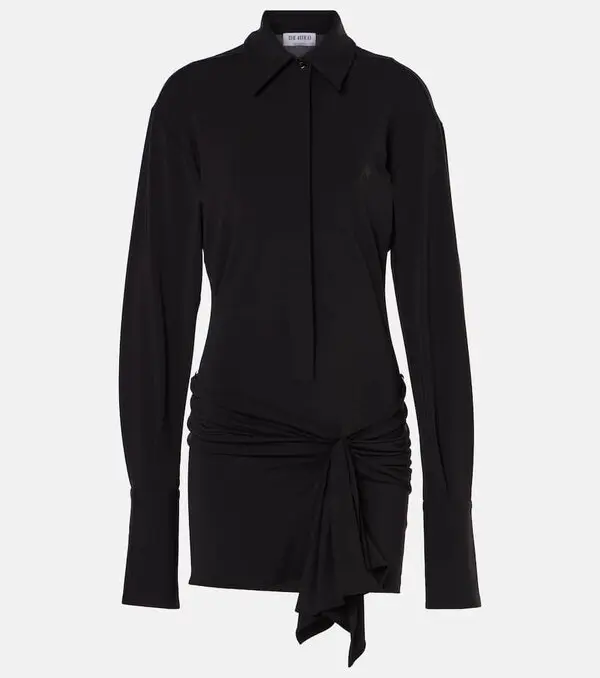 Attico Cutout Draped Jersey Shirt Dress