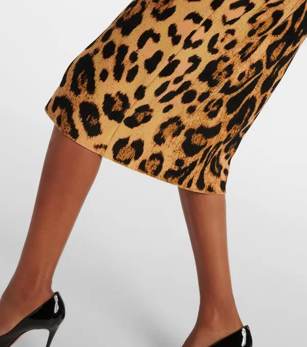 Oscar De La Renta Leopard-print Midi Dress