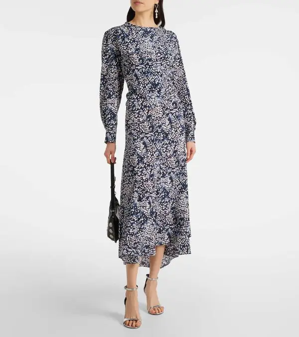 Isabel Marant Étoile Hanane Ruffled Printed Maxi Dress - Blue