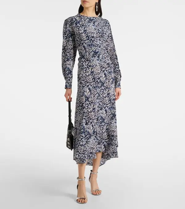 Isabel Marant Étoile Hanane Ruffled Printed Maxi Dress - Blue