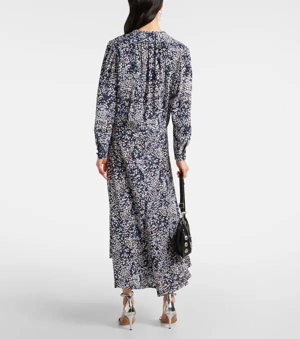 Isabel Marant Étoile Hanane Ruffled Printed Maxi Dress - Blue