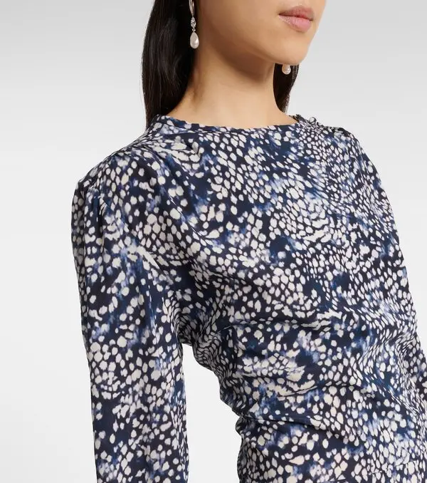 Isabel Marant Étoile Hanane Ruffled Printed Maxi Dress - Blue