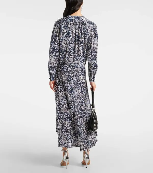 Isabel Marant Étoile Hanane Ruffled Printed Maxi Dress - Blue