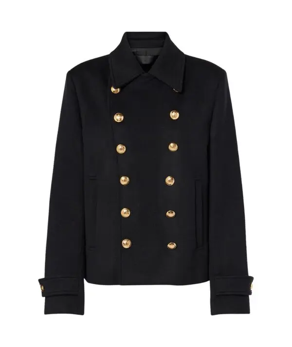 NILI LOTAN Ornella Cropped Wool Pea Coat