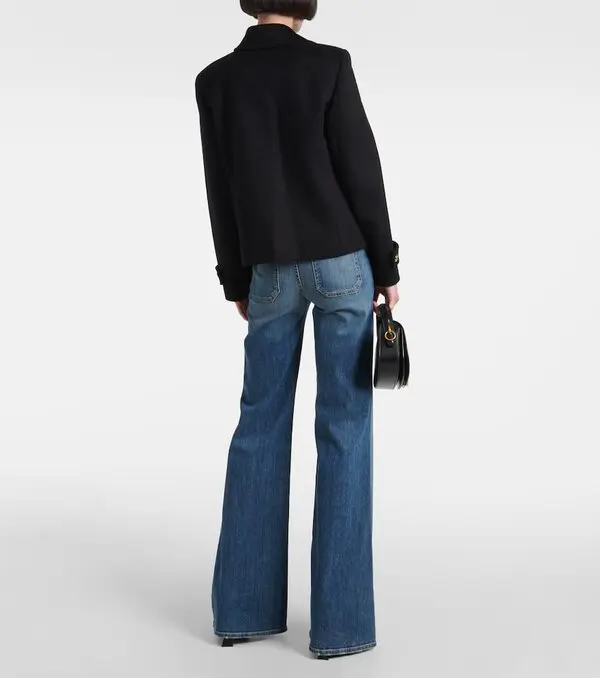 NILI LOTAN Ornella Cropped Wool Pea Coat