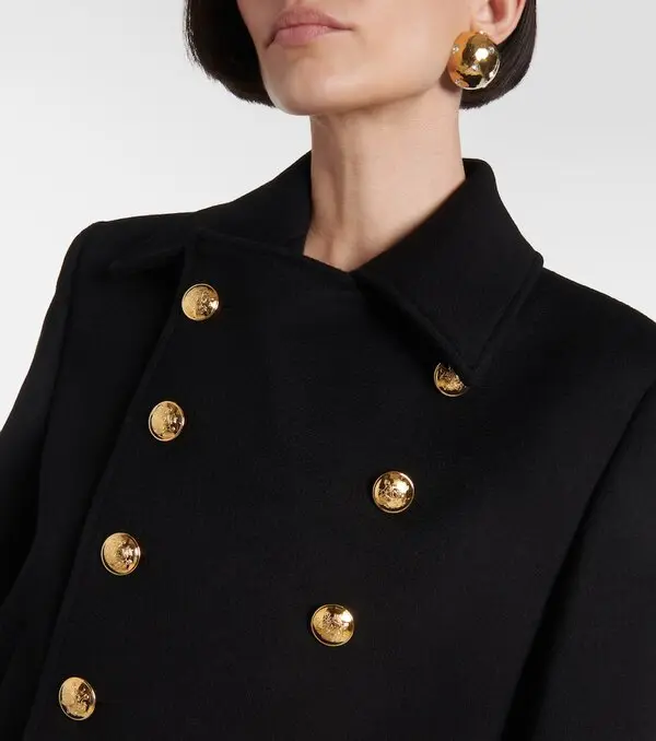 NILI LOTAN Ornella Cropped Wool Pea Coat