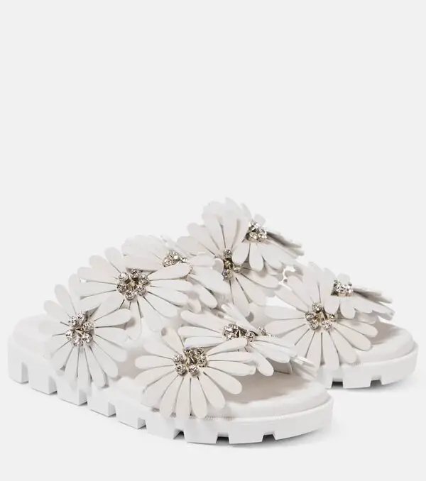 CHRISTIAN LOUBOUTIN Flora Cool Slides - White