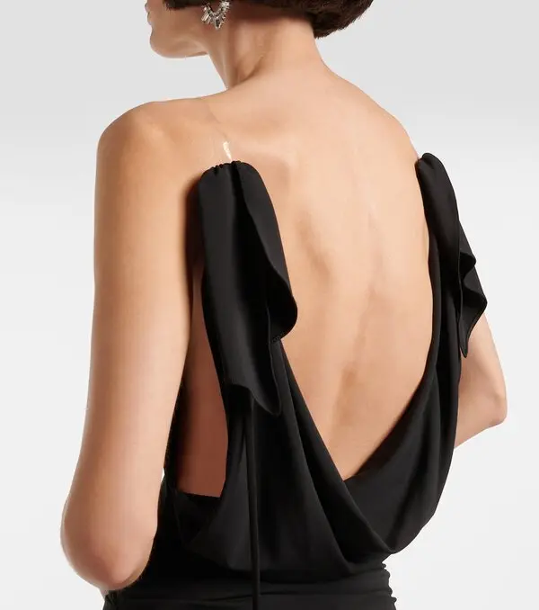 Attico Ruched Draped Jersey Gown