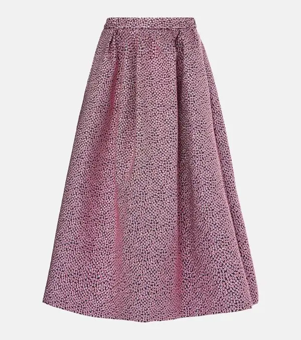 Dries Van Noten Soni Pleated Midi Skirt - Pink
