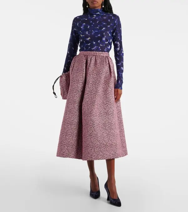 Dries Van Noten Soni Pleated Midi Skirt