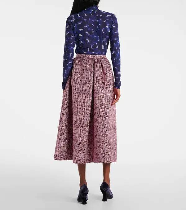 Dries Van Noten Soni Pleated Midi Skirt