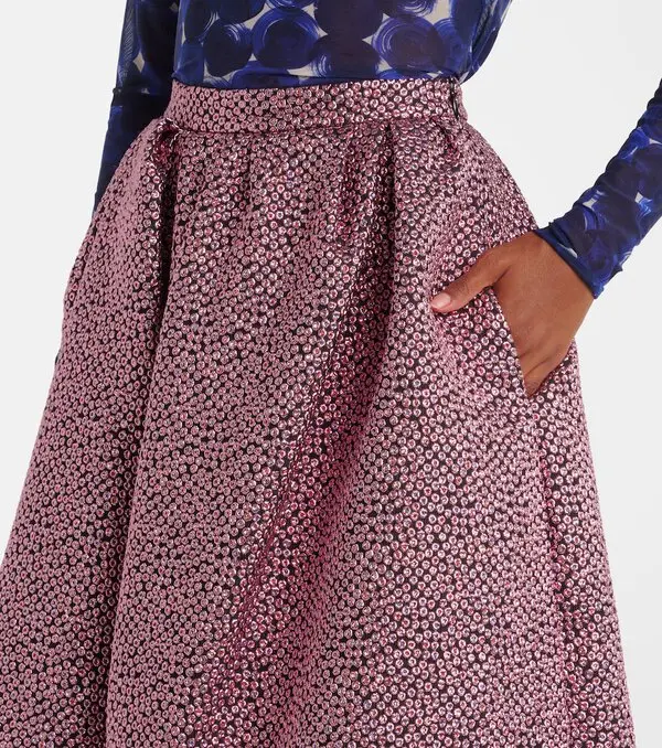 Dries Van Noten Soni Pleated Midi Skirt