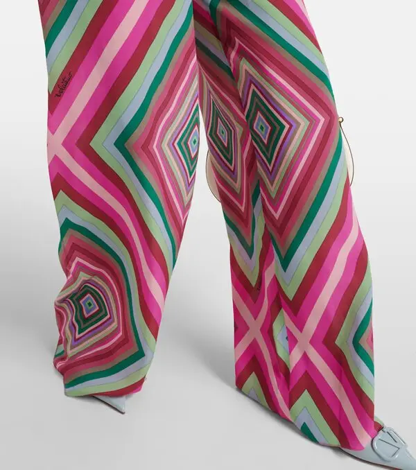 Valentino Garavani Printed Silk Palazzo Pants