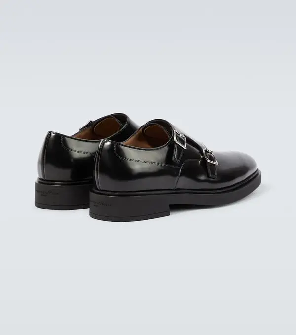 GIANVITO ROSSI Scott Leather Monk Strap Shoes