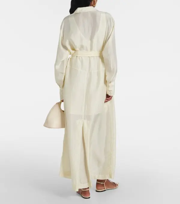 Plan C Belted Silk Shirt Dress