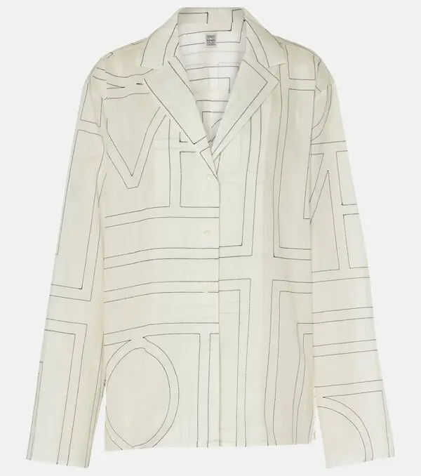 TOTEME Monogram Cotton-blend Shirt - White