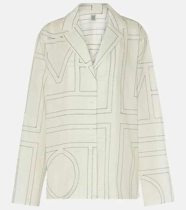 TOTEME Monogram Cotton-blend Shirt - White