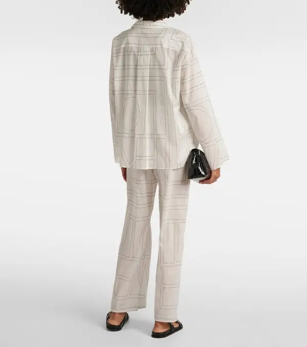 TOTEME Monogram Cotton-blend Shirt - White
