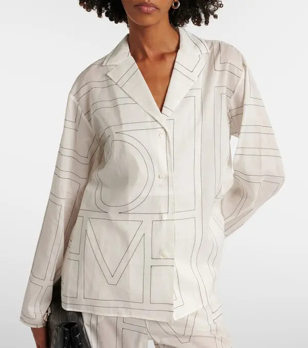 TOTEME Monogram Cotton-blend Shirt - White