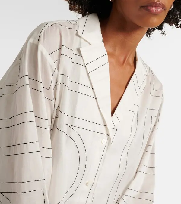 TOTEME Monogram Cotton-blend Shirt - White
