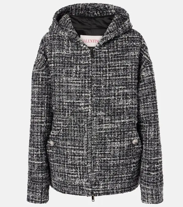 Valentino Garavani Mossi Mélange Tweed Jacket - Grey