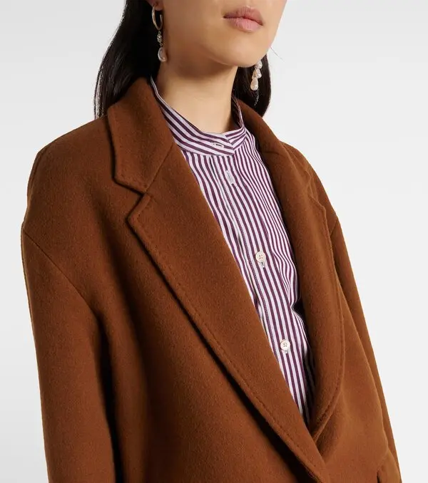 Isabel Marant Étoile Efezia Wool, Cashmere And Silk Coat - Brown