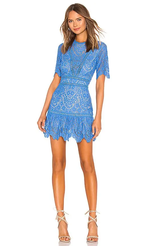 Saylor Darian Lace Dress - Blue