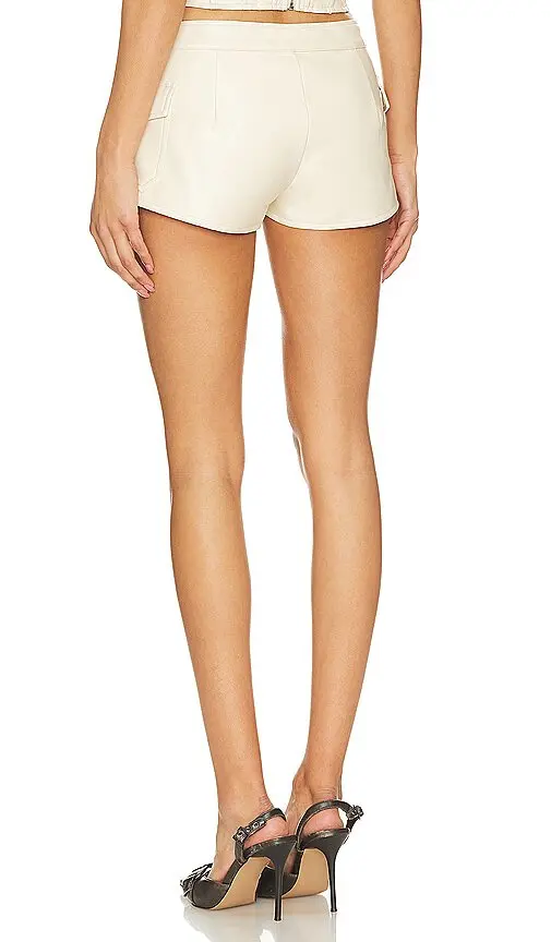 Superdown Odessa Faux Leather Skort - Cream