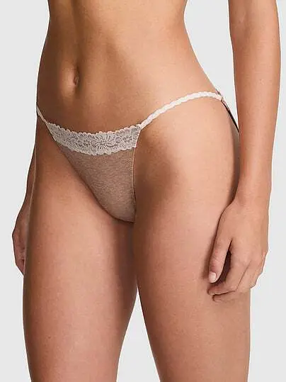 Pink Cotton Bikini Panty - Beige