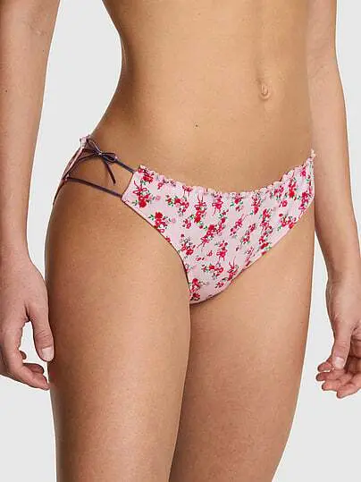 Pink Cotton Bikini Panty - Floral