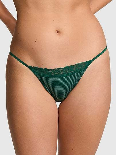 Pink Cotton Bikini Panty - Green