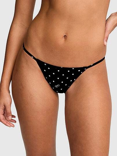 Pink Cotton String Bikini Panty - Print