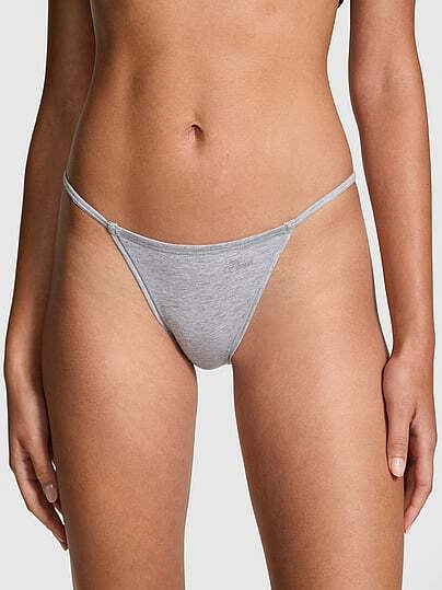 Pink Cotton String Bikini Panty - Print