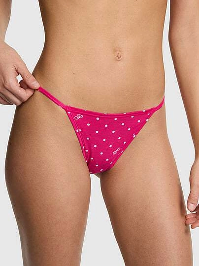Pink Cotton Bikini Panty - Print