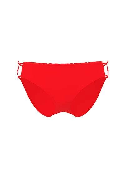 Pink Cotton String Bikini Panty - Red