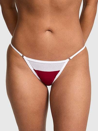 Pink Cotton Bikini Panty - Red