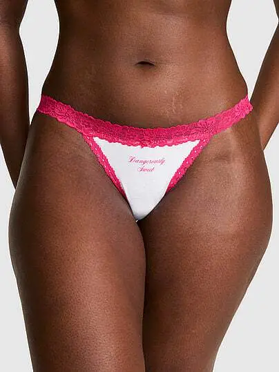 Pink Cotton Bikini Panty - White,ivory