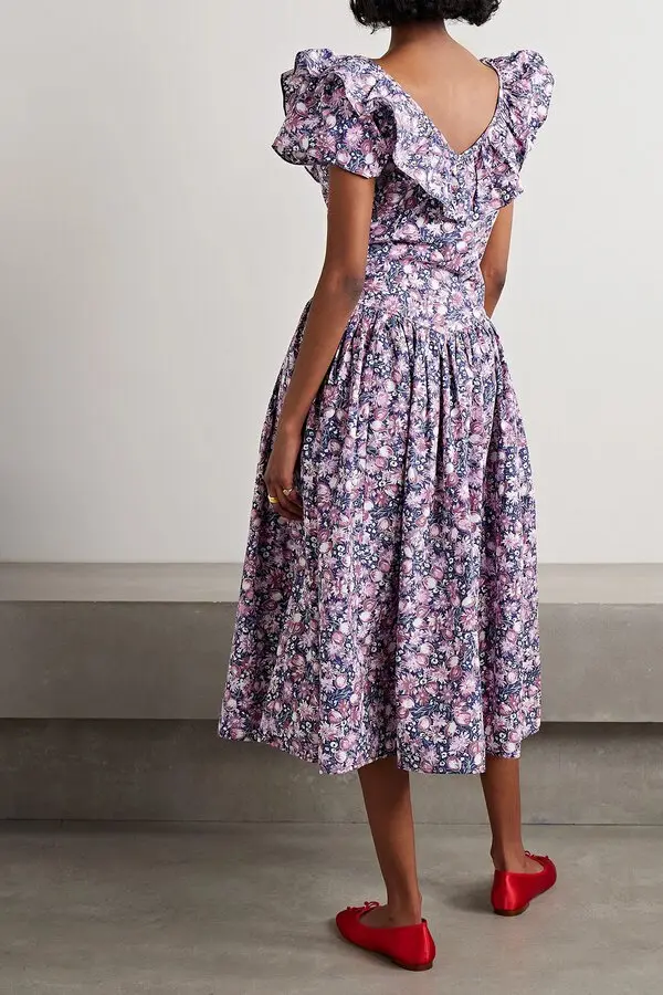 eyelet puff sleeve midi dress Gracie Eyelet Puff Sleeve Midi Dress