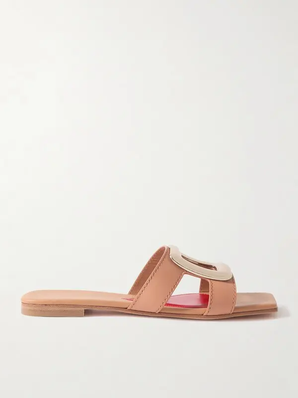 ROGER VIVIER Benson Embellished Leather Sandals - Brown