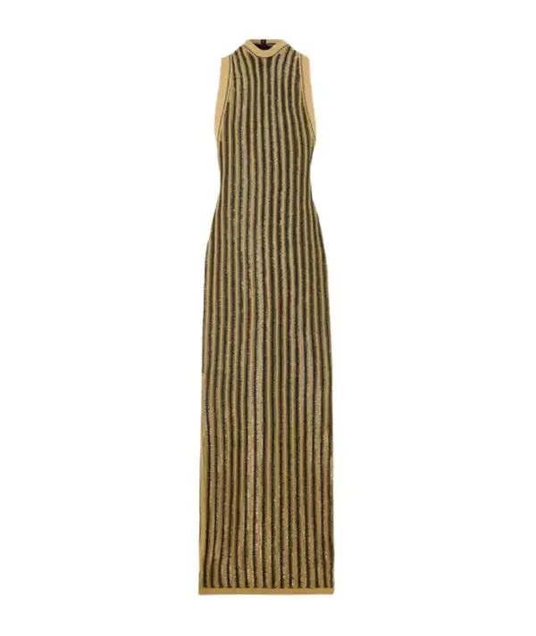 TOM FORD Metallic Wool-blend Maxi Dress