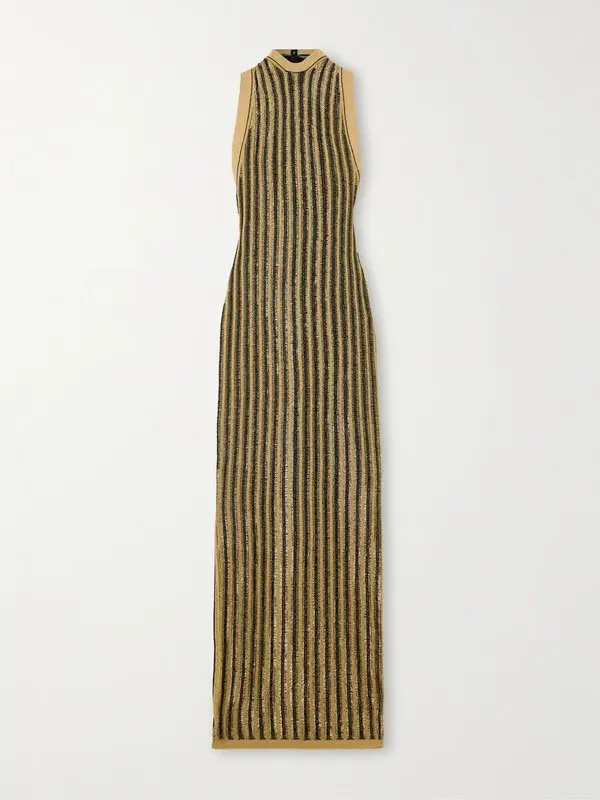 TOM FORD Metallic Wool-blend Maxi Dress