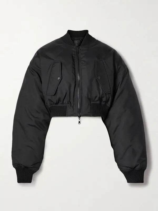 Wardrobe.NYC Cropped Reversible Quilted Padded Shell Bomber Jacket
