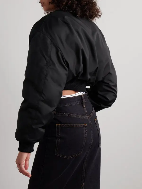 Wardrobe.NYC Cropped Reversible Quilted Padded Shell Bomber Jacket