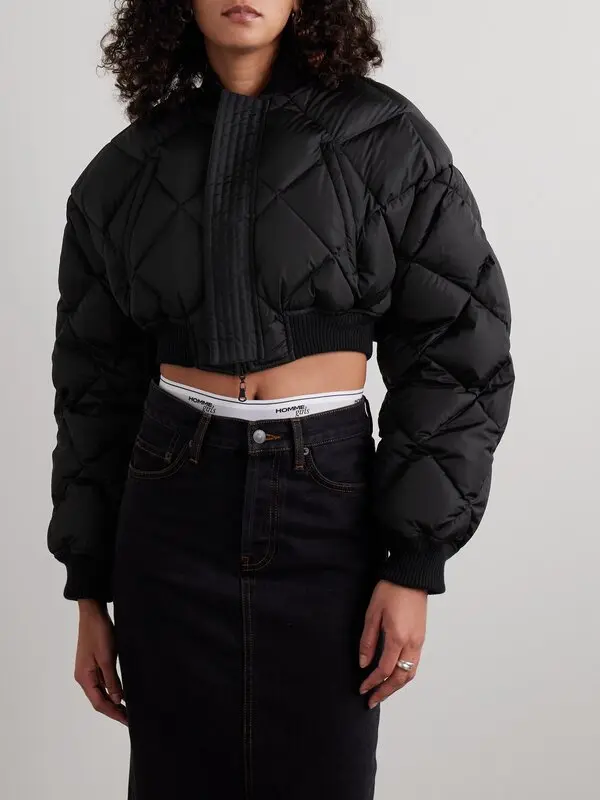 Wardrobe.NYC Cropped Reversible Quilted Padded Shell Bomber Jacket