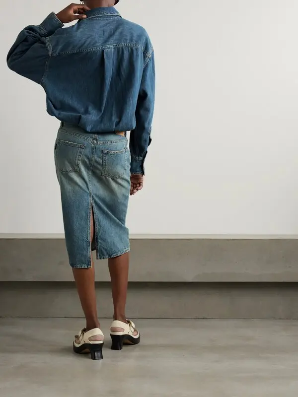 HAIKURE Joelle Two-tone Denim Shirt Dress