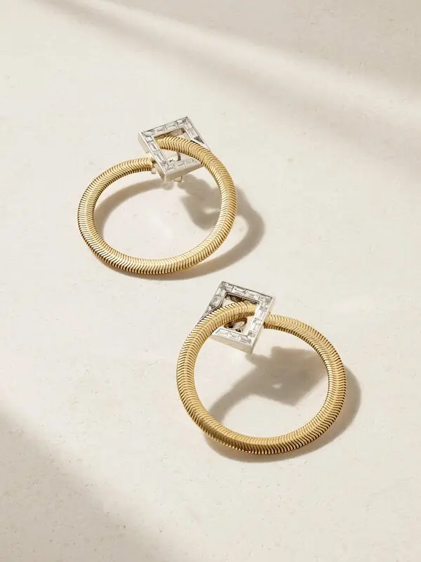 Nikos Koulis Feelings Diamond Hoop Earrings - Gold