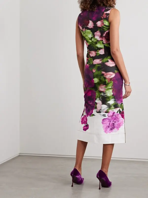 Erdem Floral-Print Cotton-Faille Midi Dress In Multi - 70% Off |  Editorialist