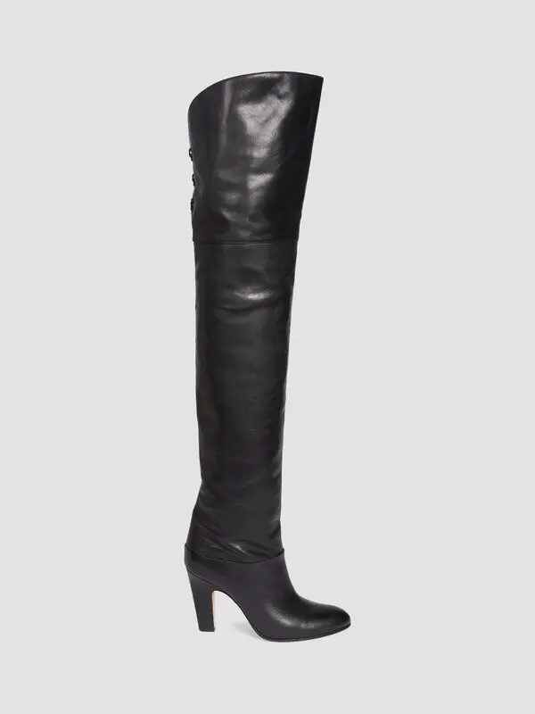 Chloé Eve 70mm Leather Over-the-knee Boots - Black