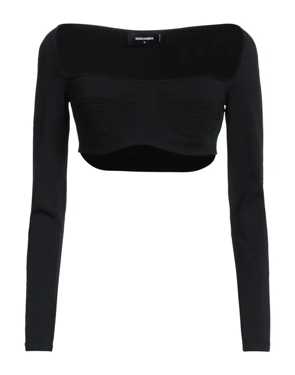 Dsquared2 Knitted Crop Top - Black