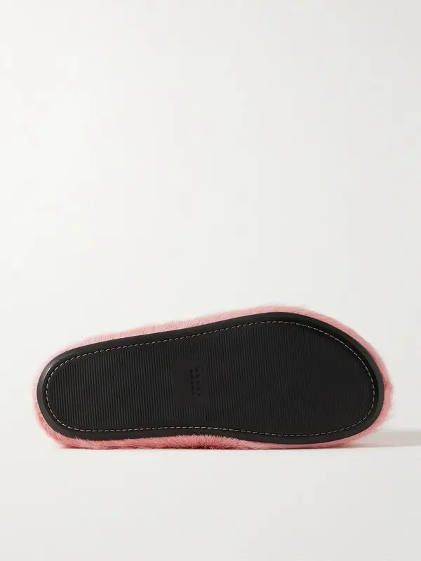 Marni Fussbett Calf Hair Slippers - Pink